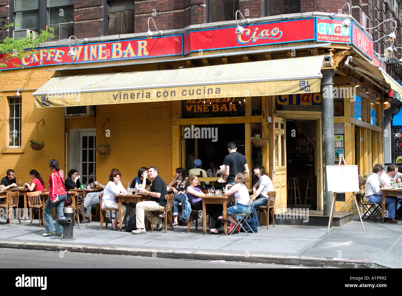 Ciao Cafe Restaurant Terrace Greenwich Village New York City Stock ...