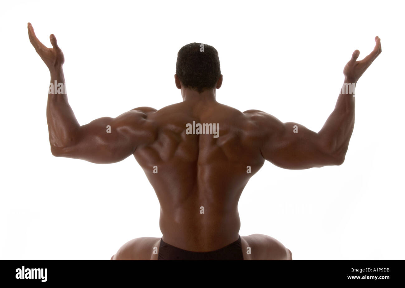 Male fitness model bodybuilder back hi-res stock photography and images ...