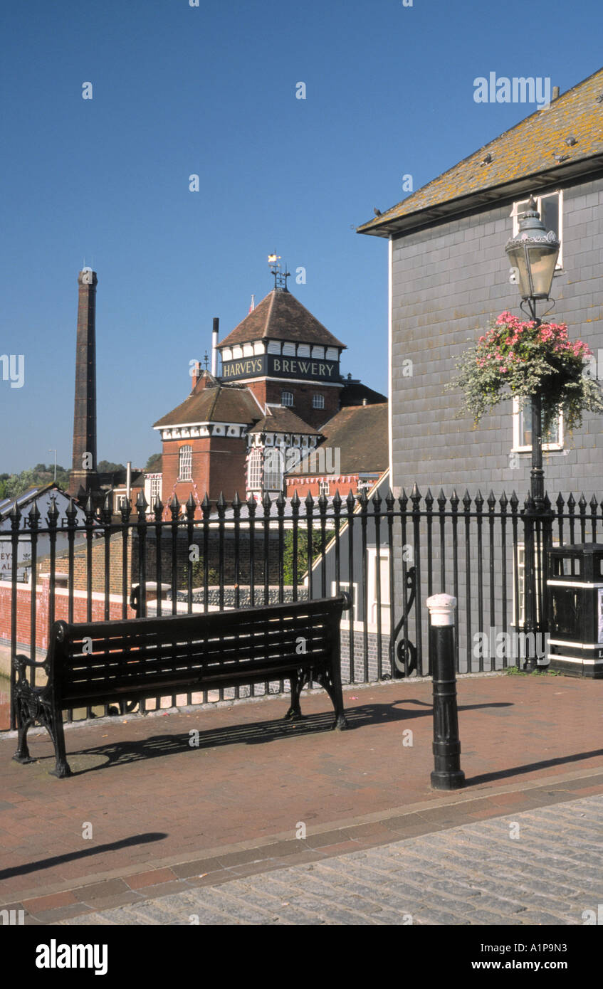 Harveys Brewery viewed from The Cliffe High Street Bridge over The ...