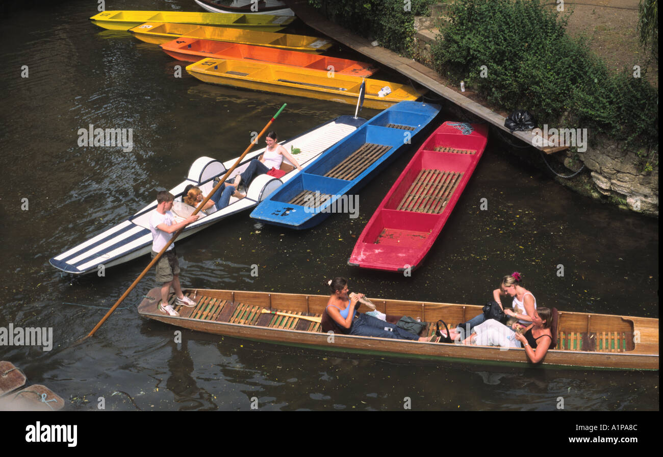 Punting on The River Cherwell Oxford Oxfordshire England Stock Photo ...