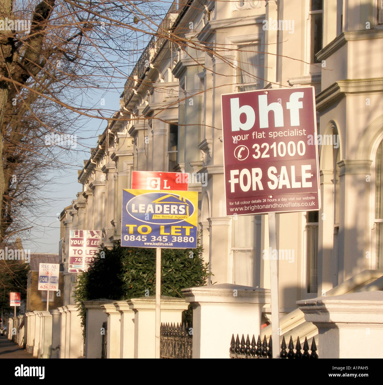 Street of Residential Properties with For Sale and To Let Signs Hove ...