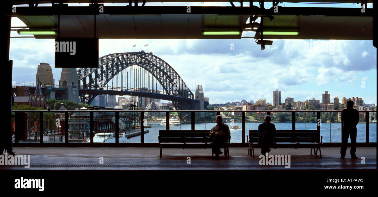 Passengers wait for a train at Circular Quay station, Sydney Stock ...