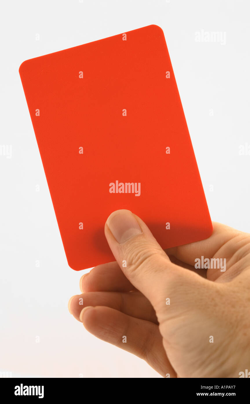 hand holding a red card Stock Photo - Alamy