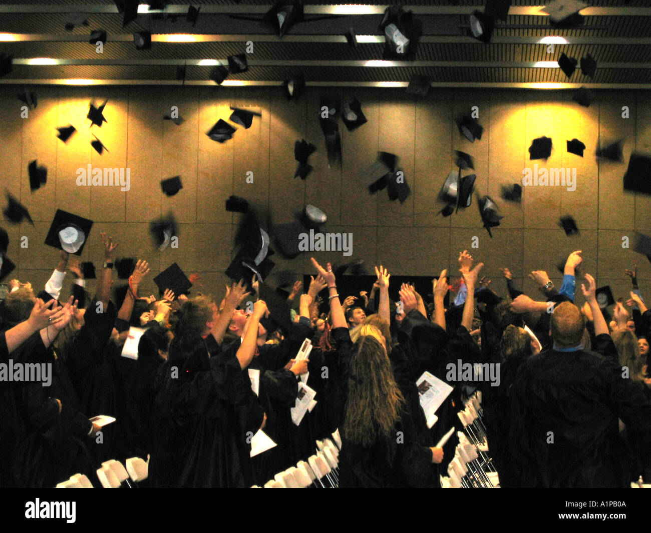 High school graduation ceremony students pupil interior inside hi-res ...
