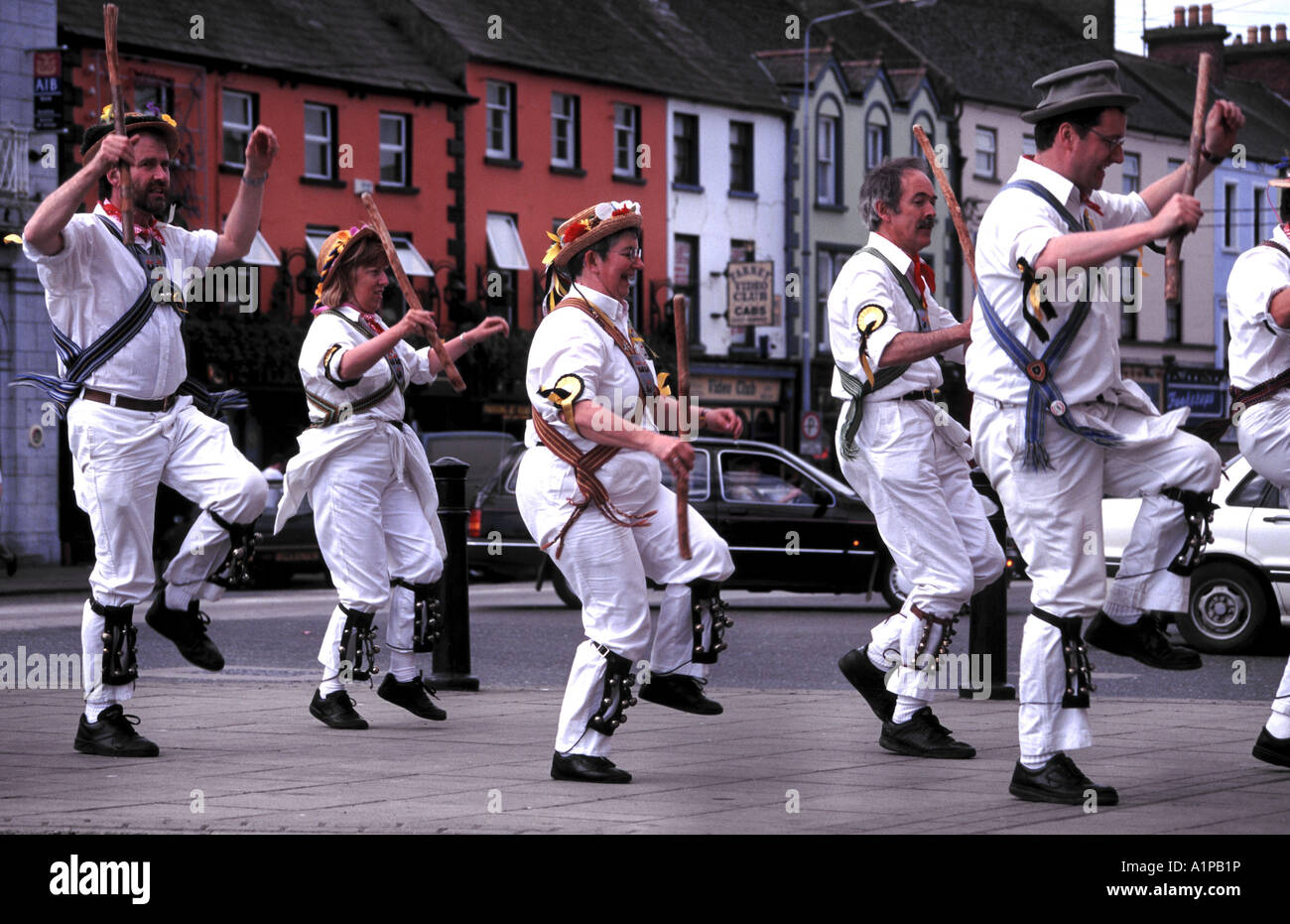 Morris dancers perform a traditional English folk dance in ...
