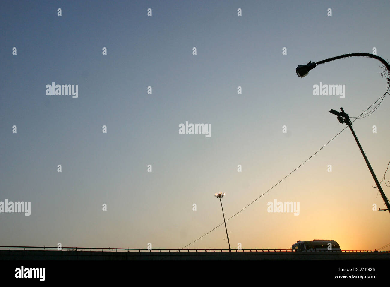 A bus travels over a flyover in New Delhi in India Stock Photo - Alamy