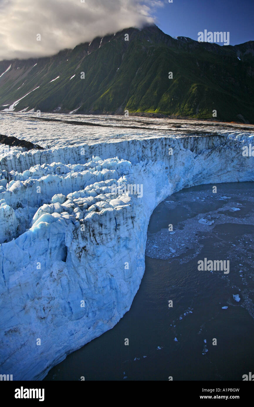 Aerial Childs Glacier and the Copper River Chugach National Forest near ...