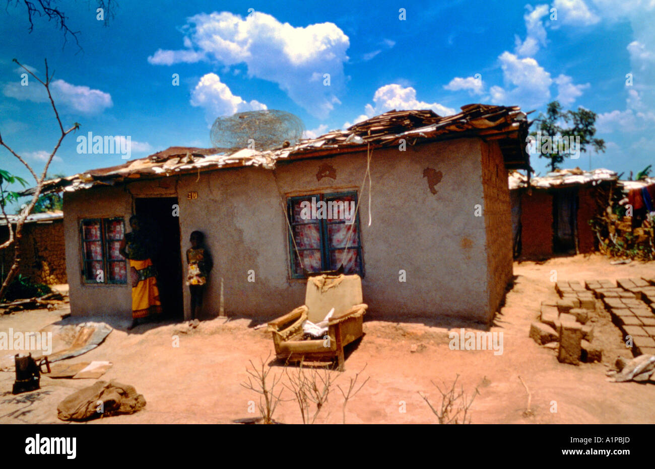 Zambia Village Nr Ndola House Stock Photo - Alamy