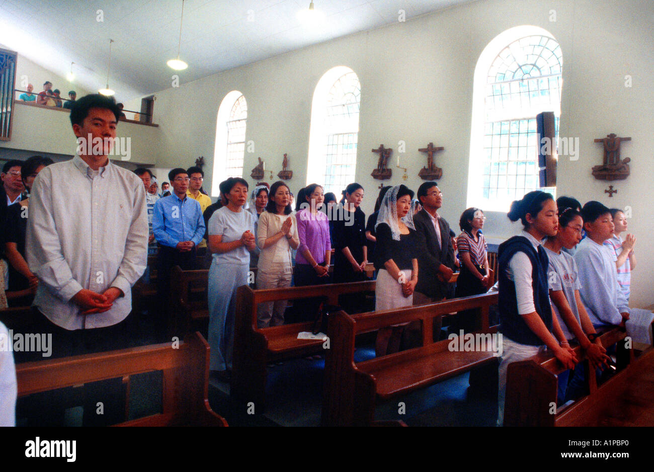 St Anne's Catholic Church Korean Mass Congregation Stock Photo - Alamy