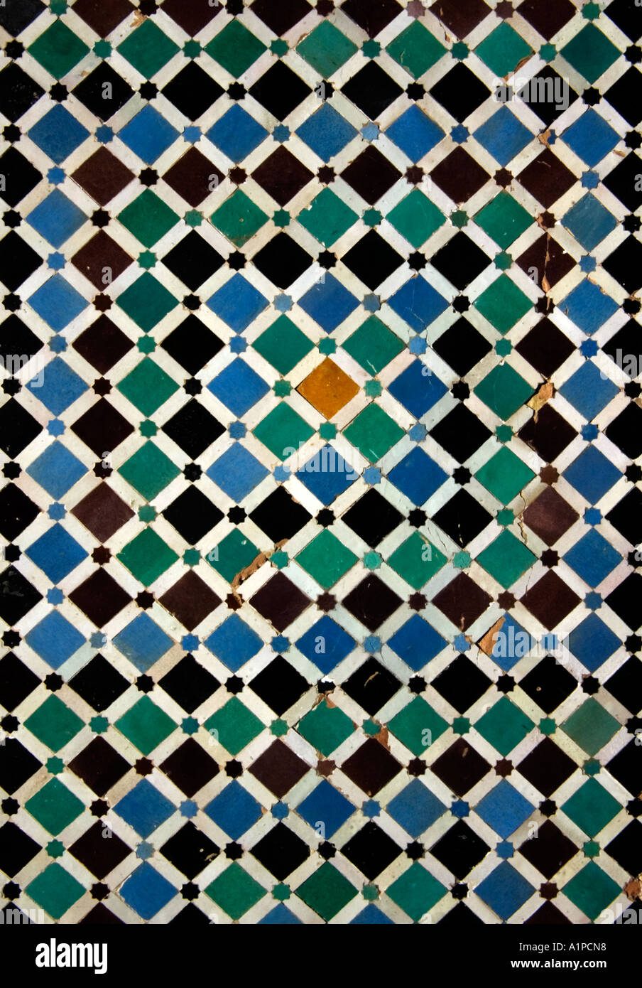 Colourful tiles on a Moroccan wall, Morocco Stock Photo - Alamy