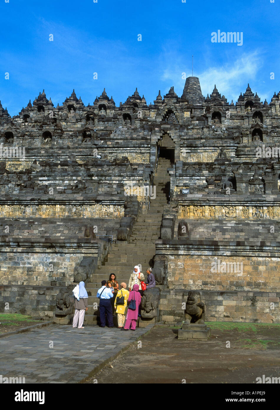 Borobudur temple steps hi-res stock photography and images - Alamy