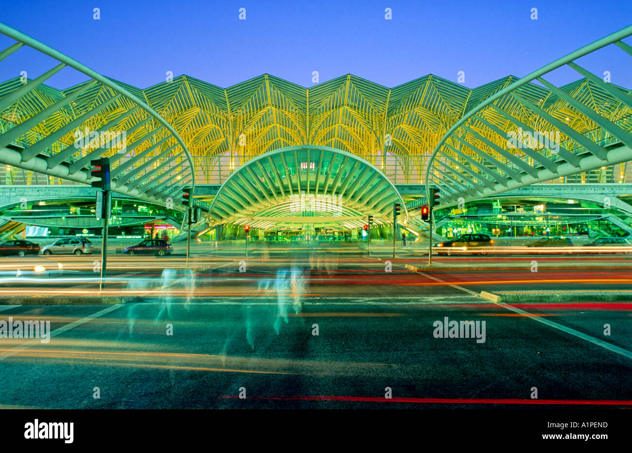 Modern architecture of the train and metro station Gare do Oriente by ...