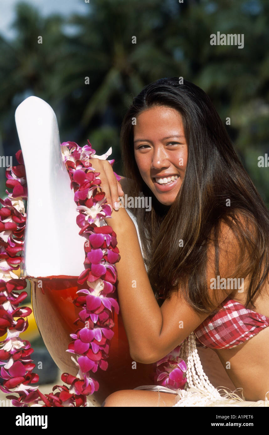 Hawaii, Honolulu, Hawaiian Native Girl Stock Photo - Alamy