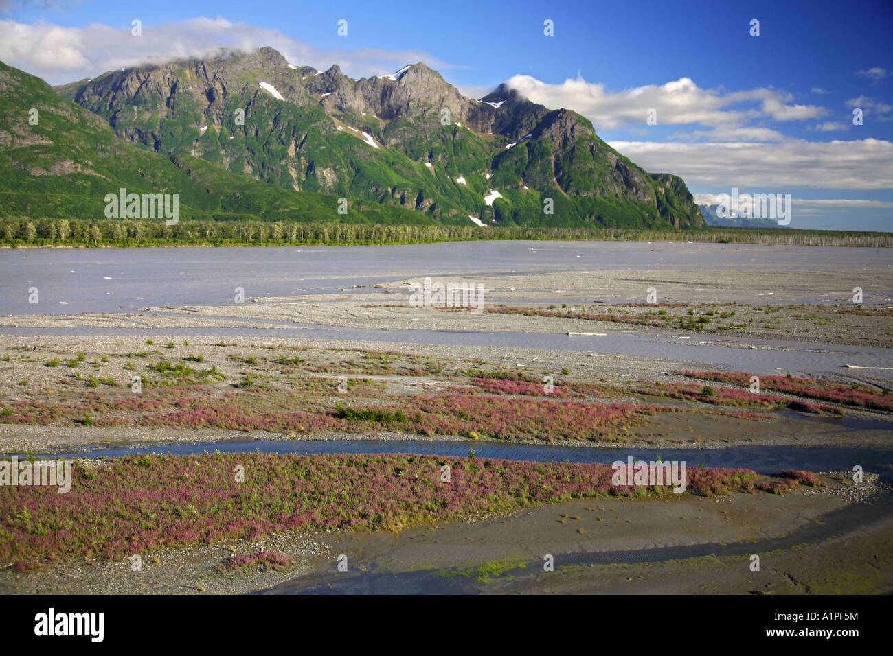 Aerial Copper River and the Copper River Delta Chugach National Forest ...