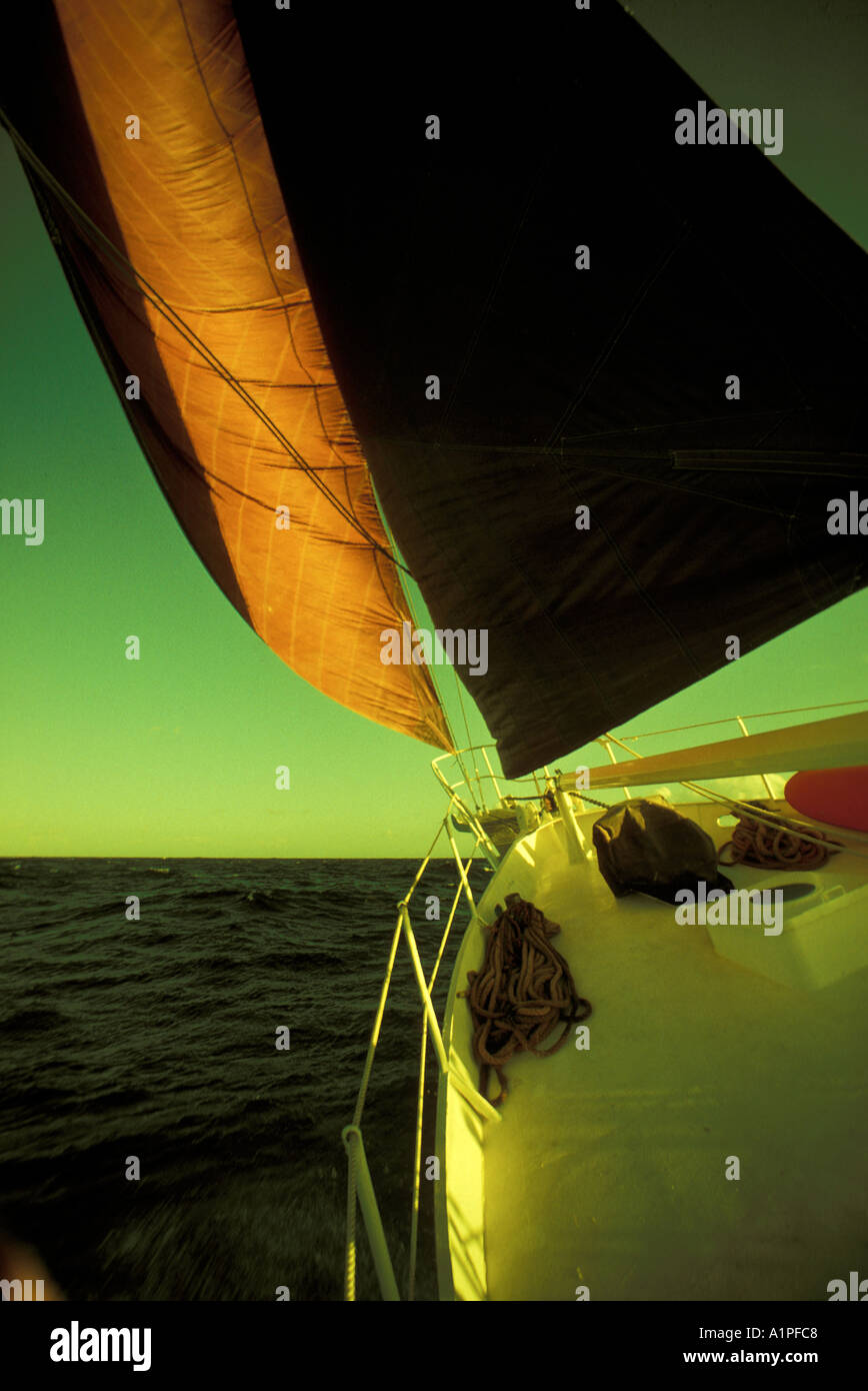 Sailboat on sea, close-up Stock Photo - Alamy