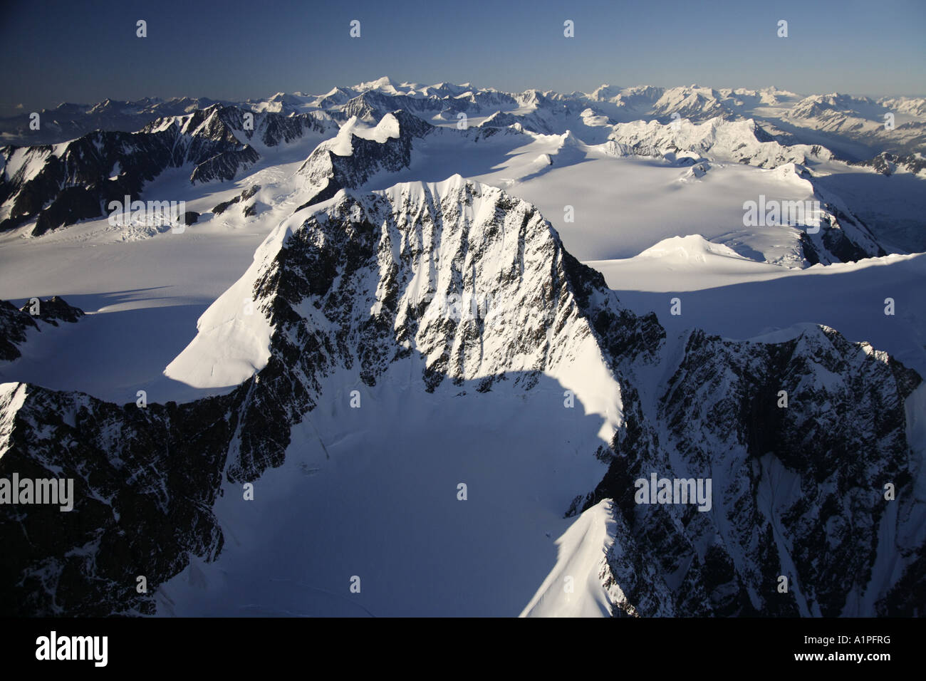 Aerial of Mount Gilbert Chugach Mountains Prince William Sound Chugach ...