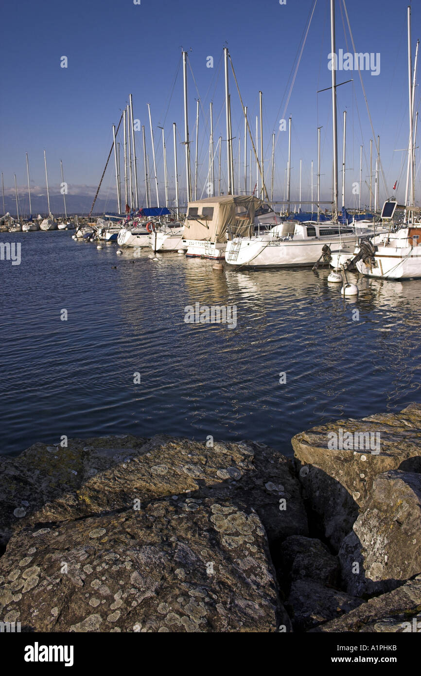 Boats in Geneva Harbour, Switzerland Stock Photo - Alamy