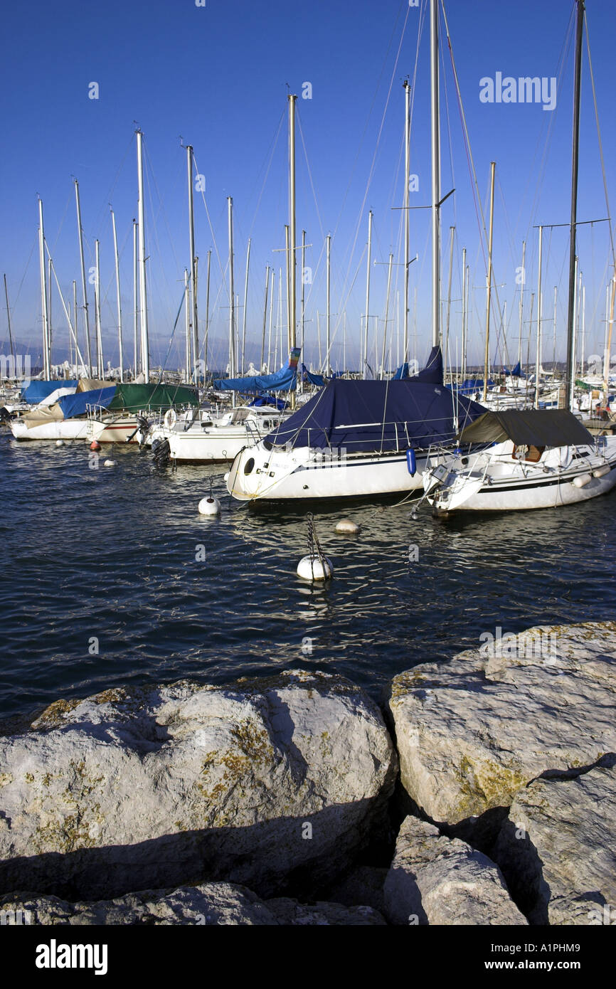 Boats in Geneva Harbour, Switzerland Stock Photo - Alamy