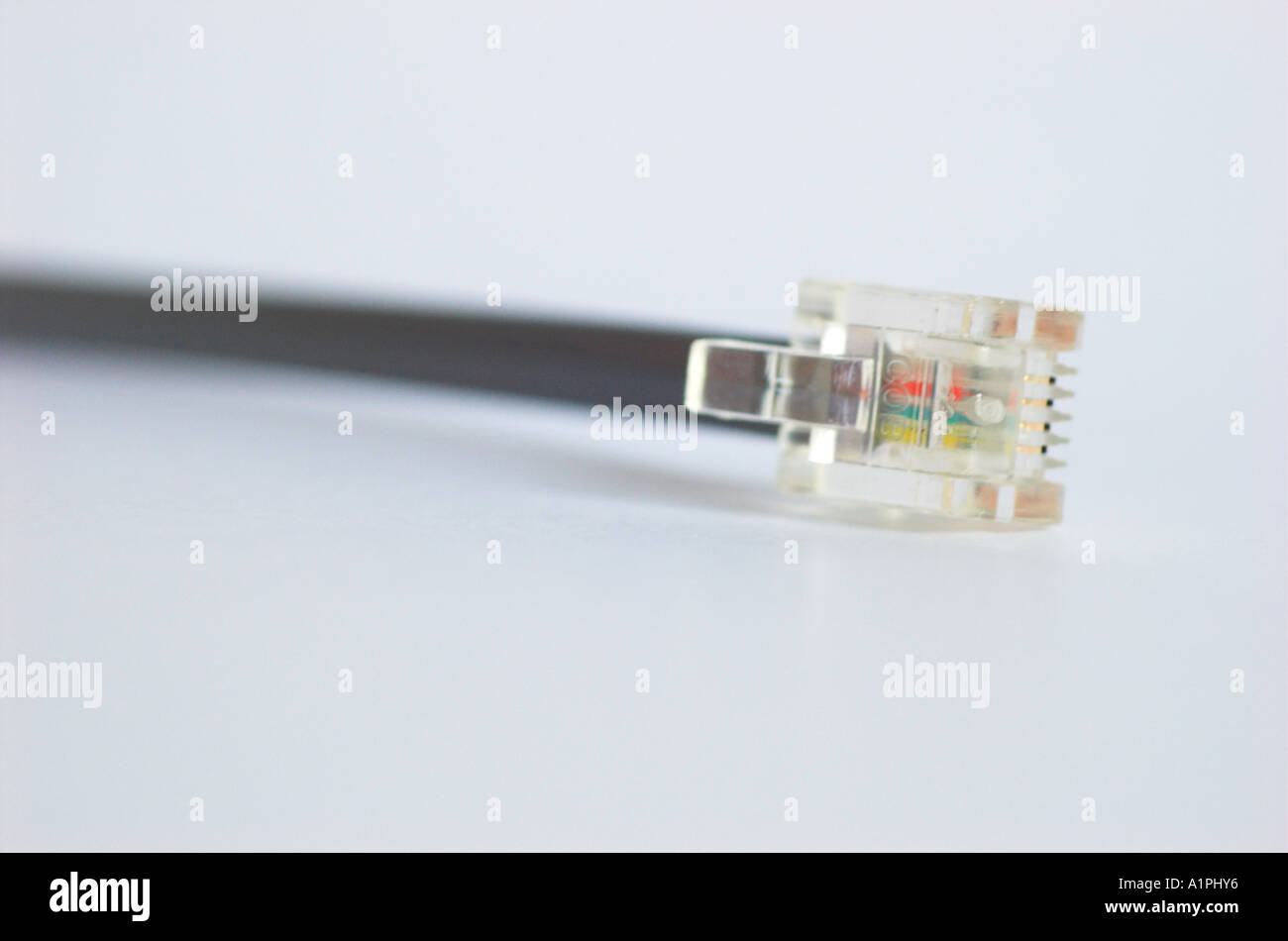 Telephone line jack close up view Stock Photo - Alamy