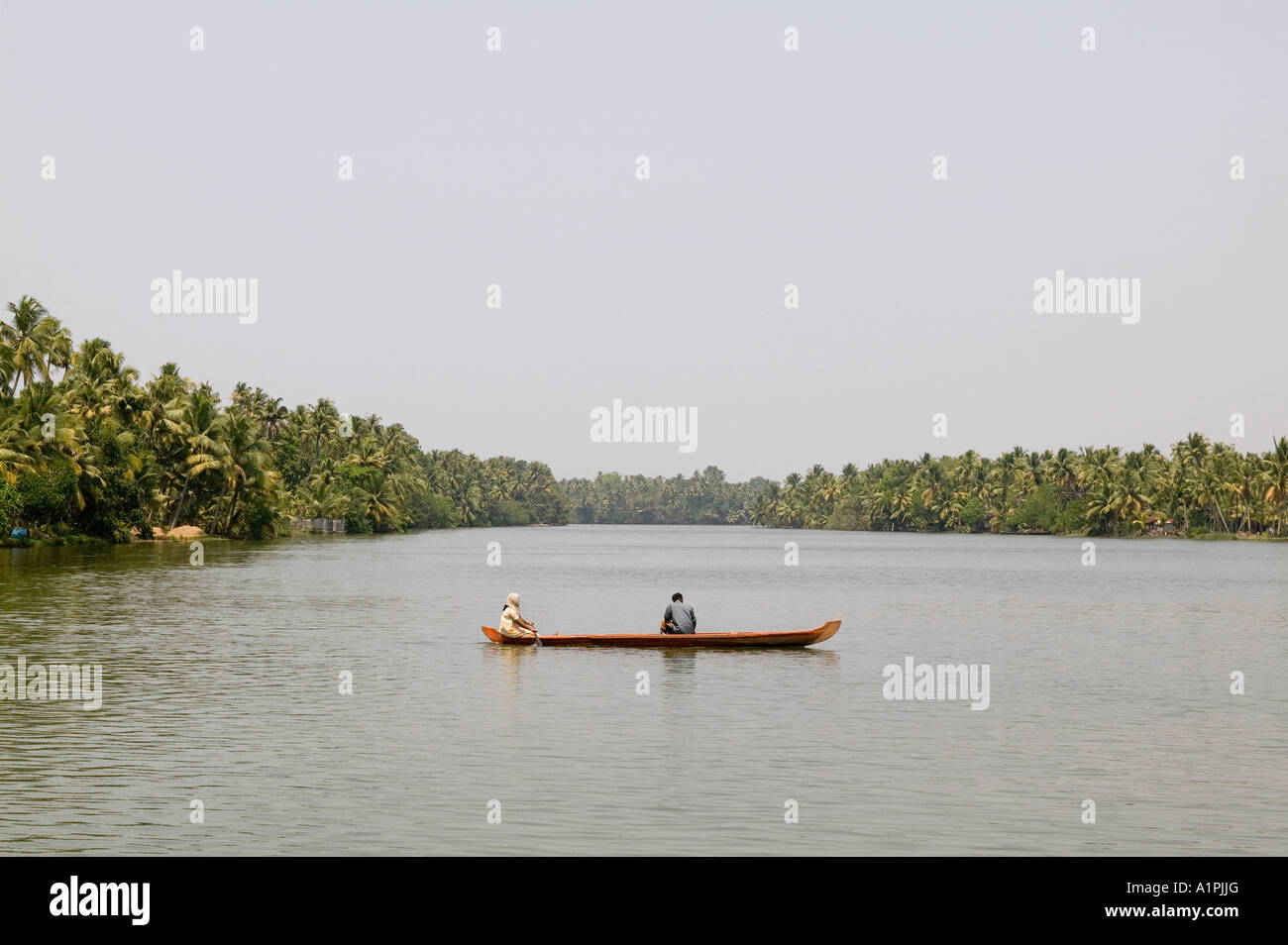 A boat on a river in Kerala India Stock Photo - Alamy