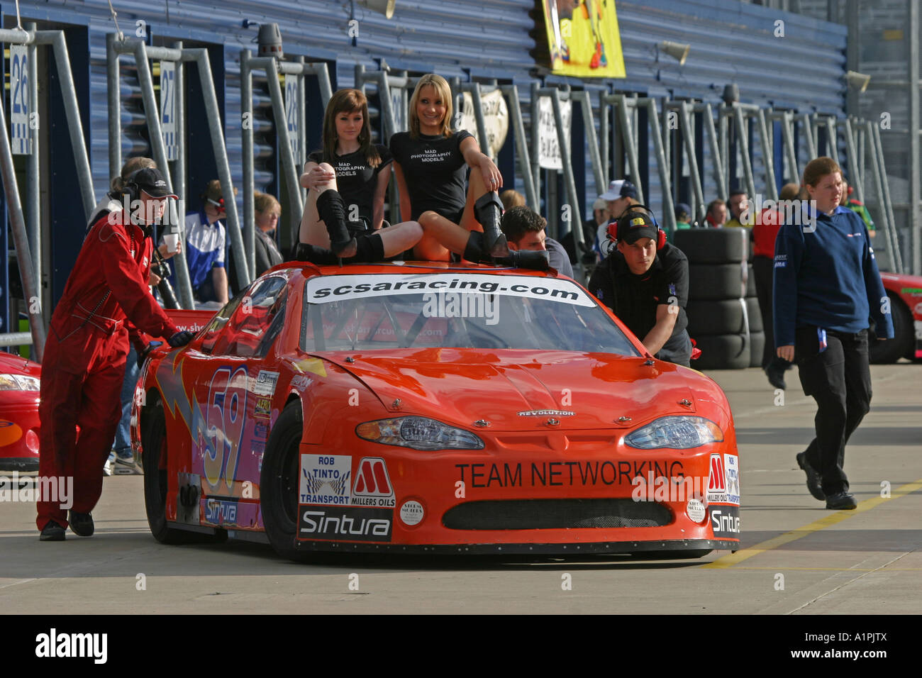 V8 Nascar stock car in pit lane Stock Photo - Alamy
