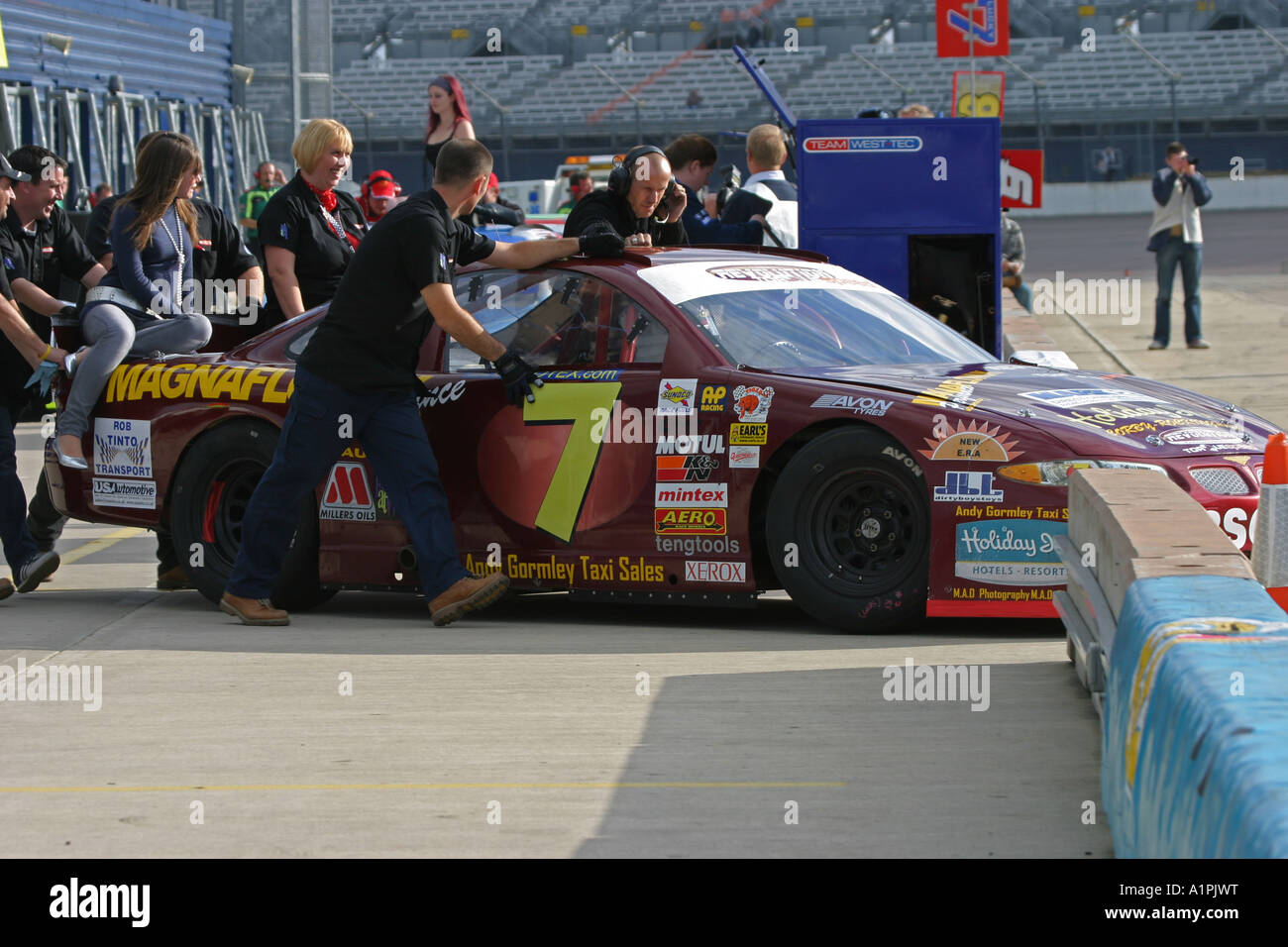 V8 Nascar stock car in pit lane Stock Photo - Alamy