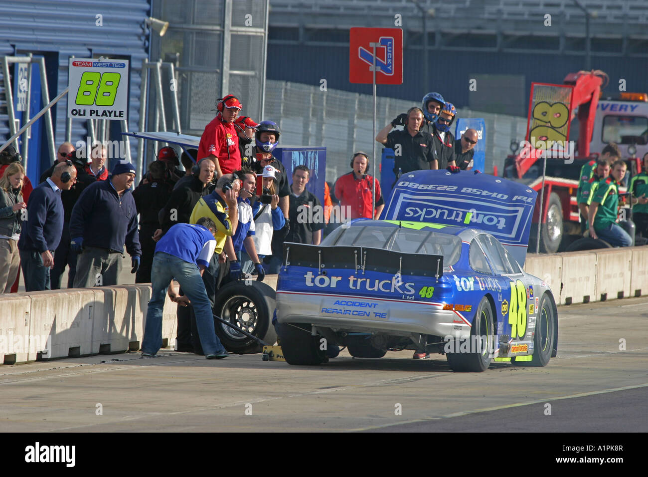 V8 Nascar stock car in pit lane Stock Photo - Alamy