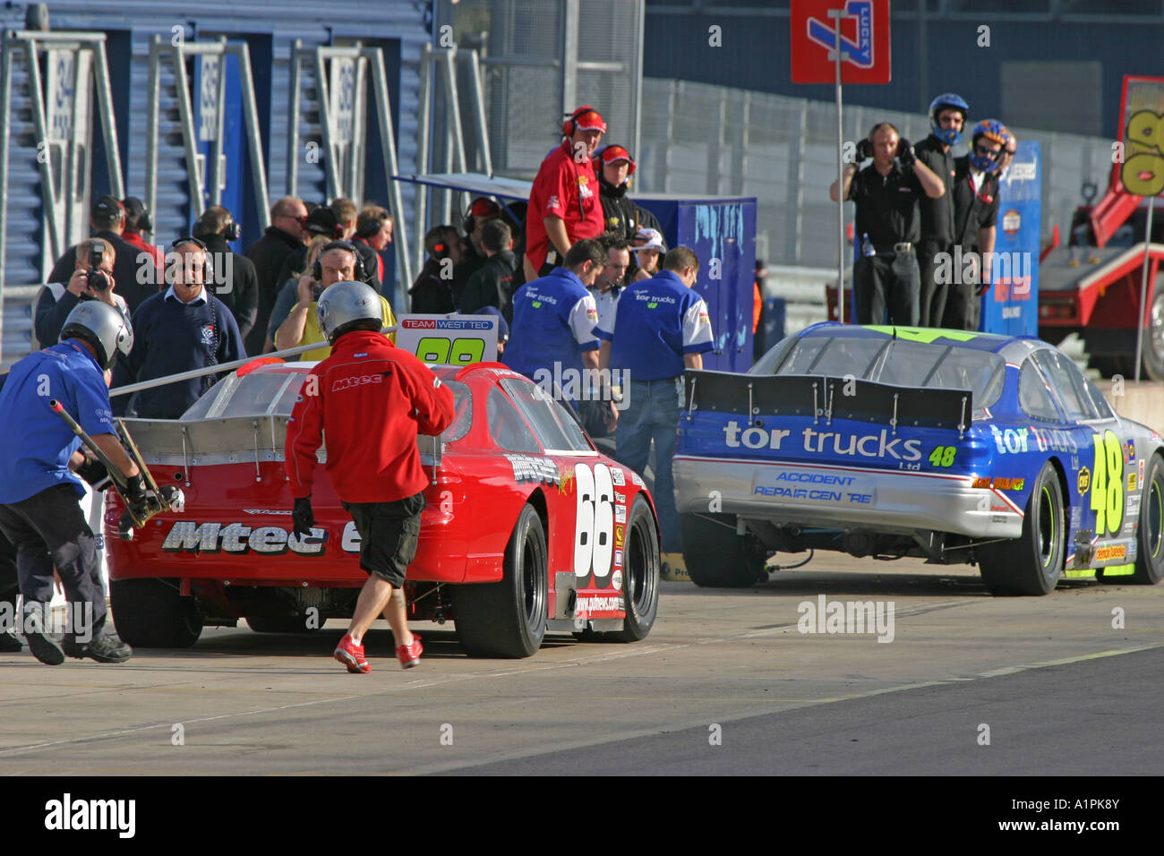 V8 Nascar stock car in pit lane Stock Photo - Alamy