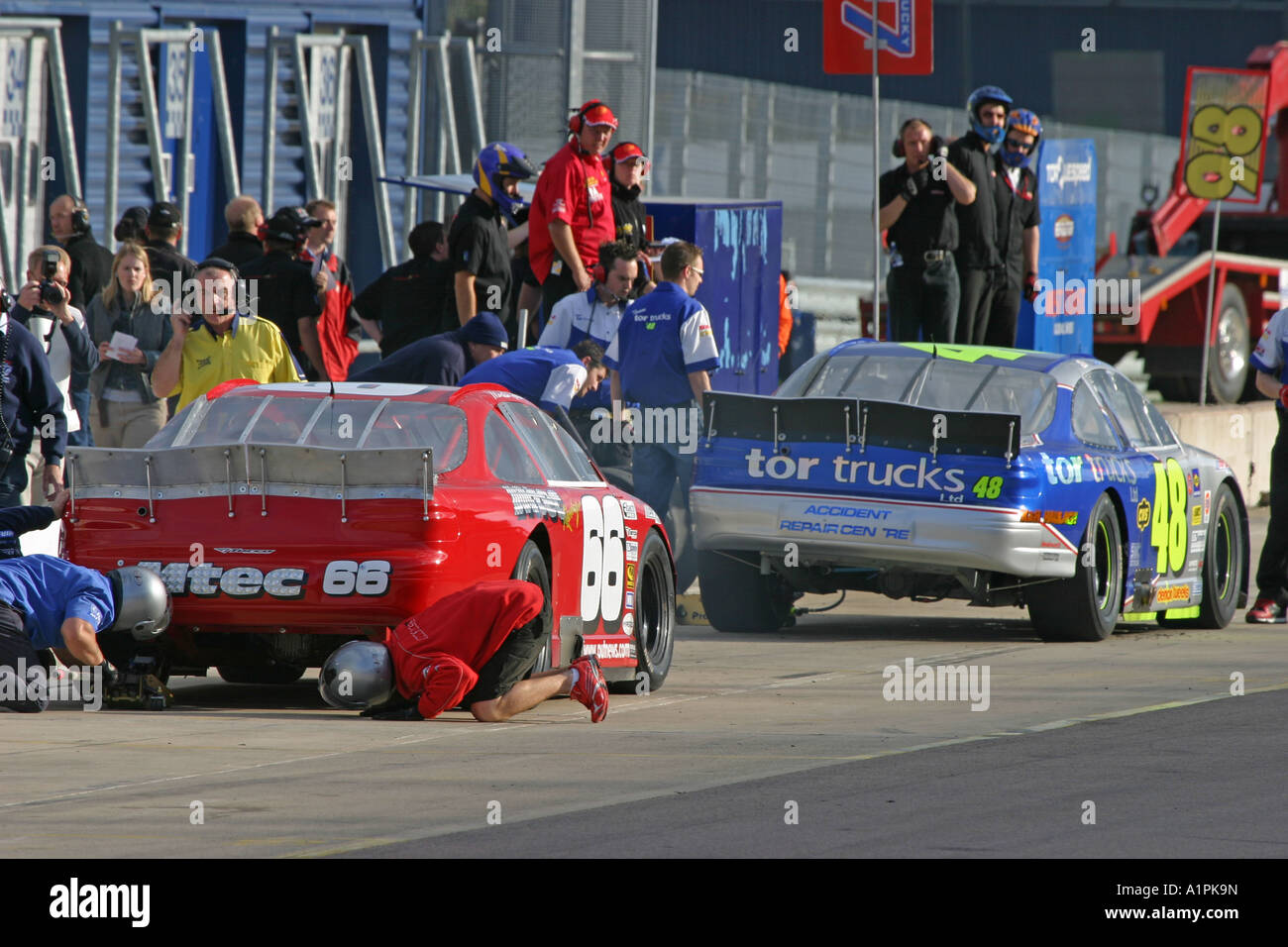 V8 Nascar stock car in pit lane Stock Photo - Alamy