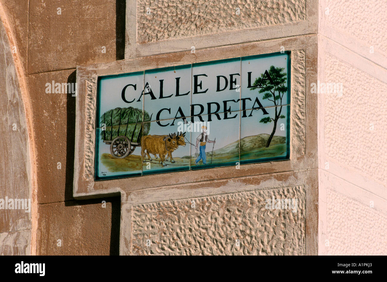 Sitges, Harbour Front Sign Stock Photo - Alamy