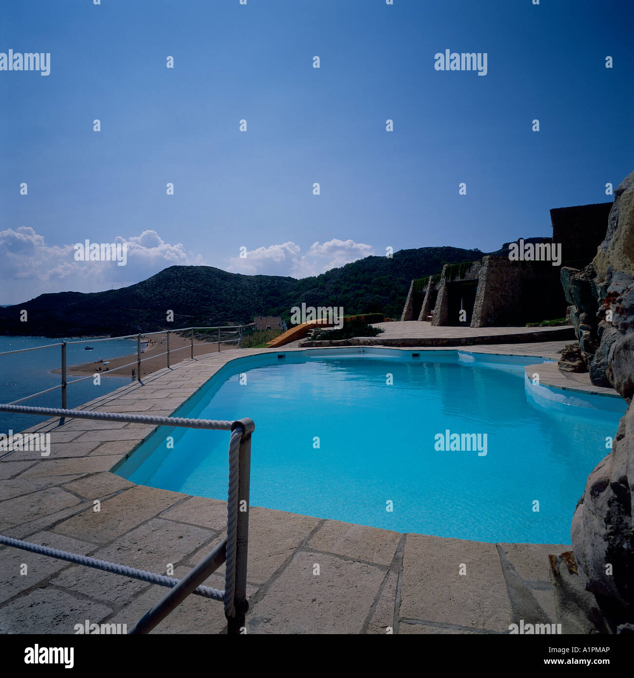 View of swimming pool on a sunny day Stock Photo - Alamy