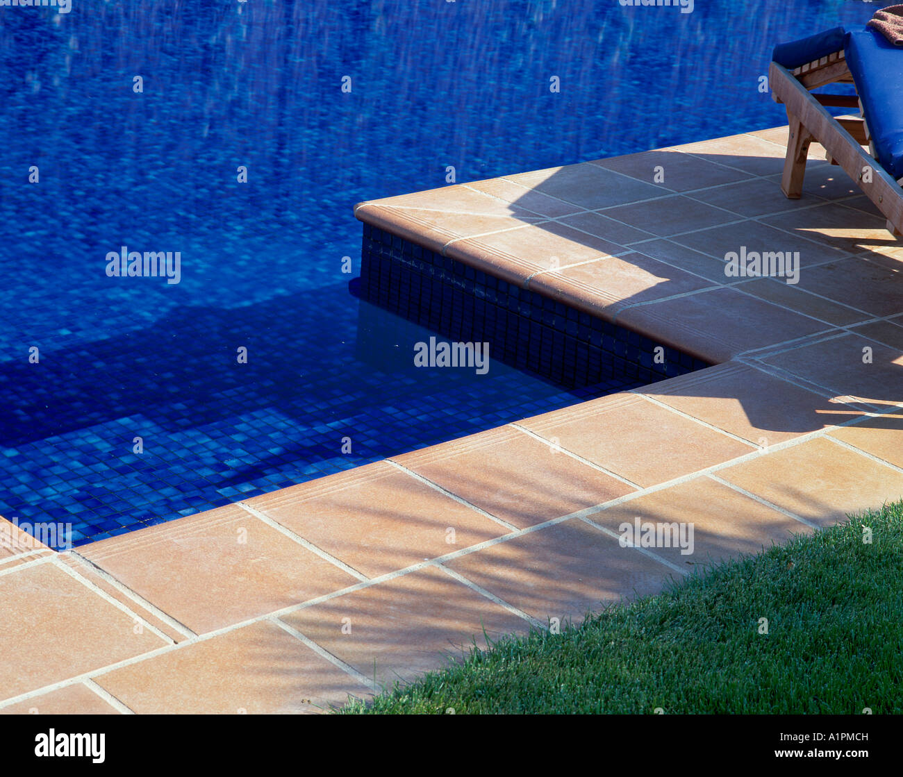 Partial view of a clear swimming pool Stock Photo - Alamy