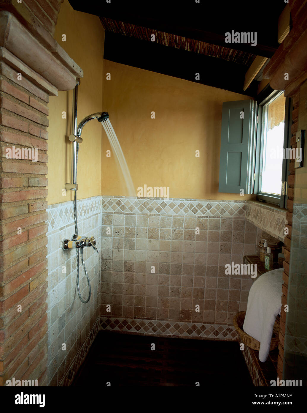 View of a shower in a bathroom Stock Photo - Alamy