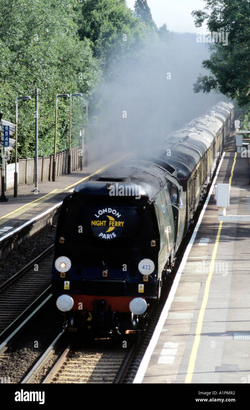 Steam locomotive No. 34067 'Tangmere' at Dunton Green. Kent, England ...