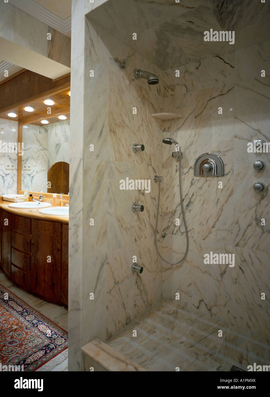 View of a shower in a bathroom Stock Photo - Alamy