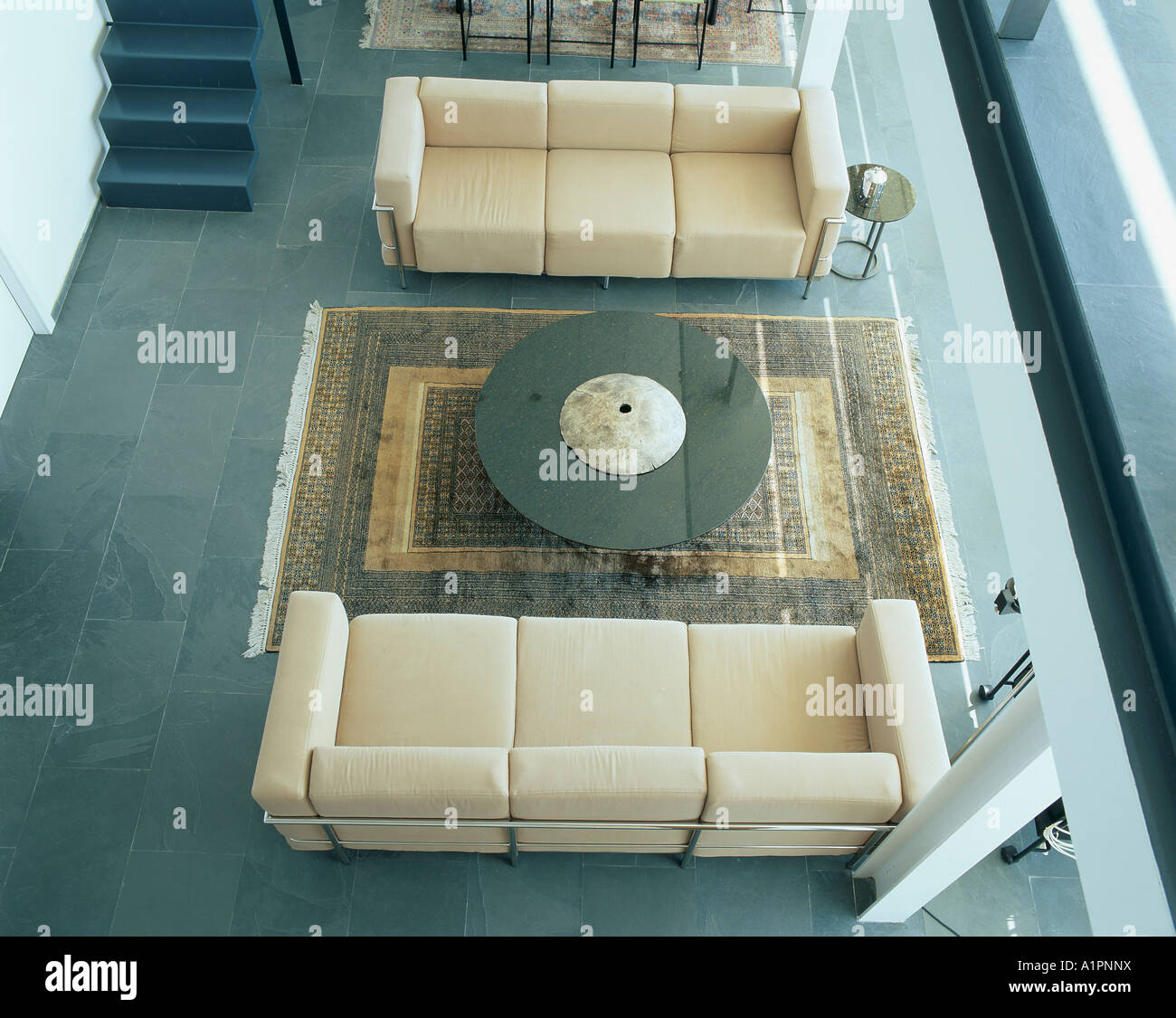 View of a neat living room from above Stock Photo - Alamy