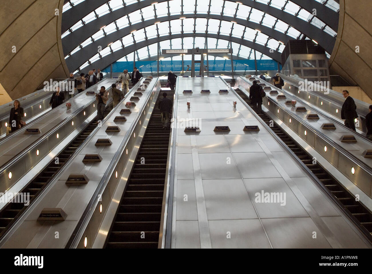 Elevators in the Canary Wharf Underground Station,London,England Stock ...