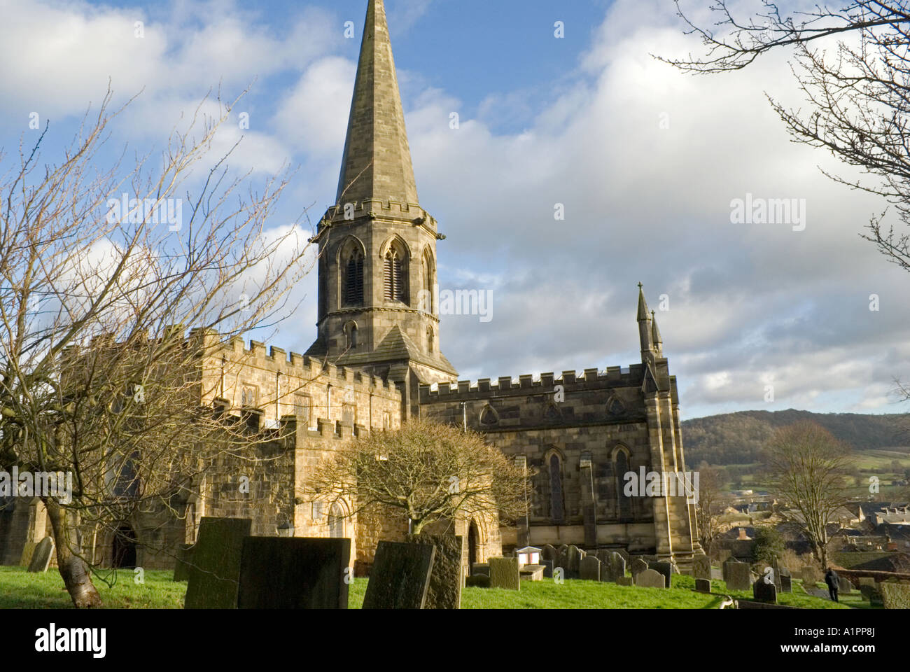 The church of All Saints, Bakewell Stock Photo - Alamy