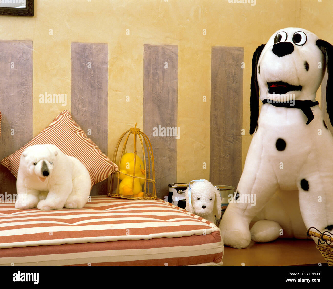 View of stuffed toys in a children s room Stock Photo - Alamy