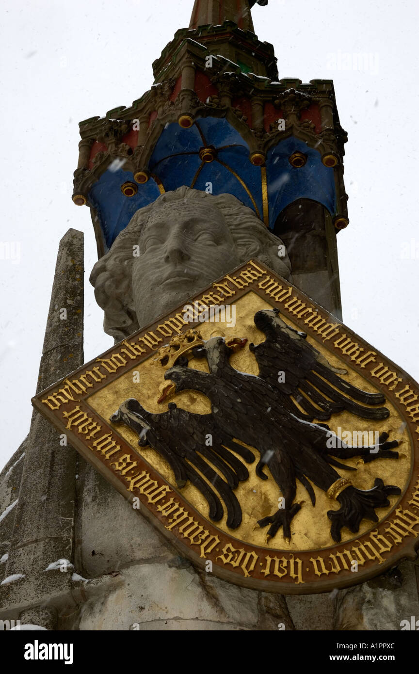 The statue of Roland in Bremen erected in 1404 as a symbol of freedom ...