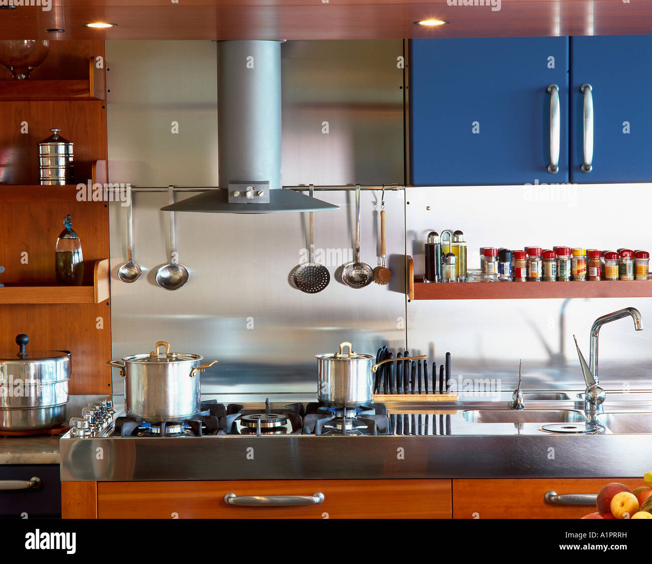 View of an elegant kitchen range Stock Photo - Alamy