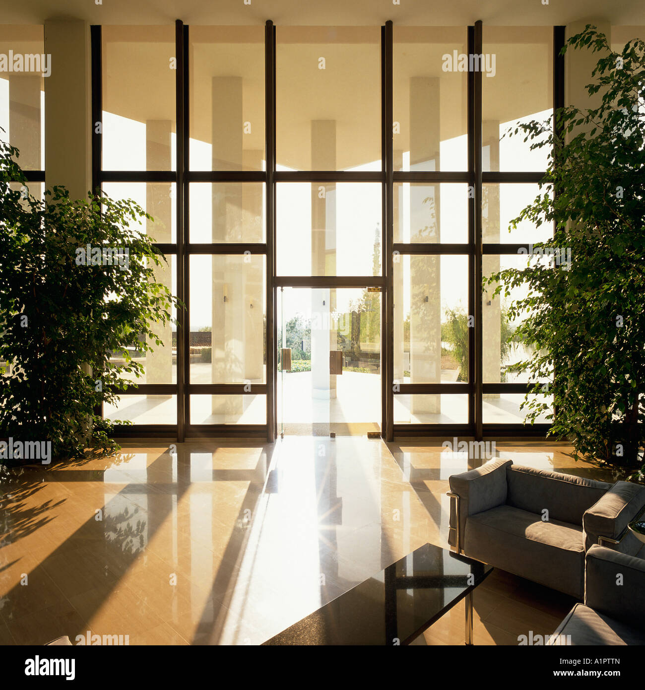 View of an open entrance to a hotel Stock Photo - Alamy