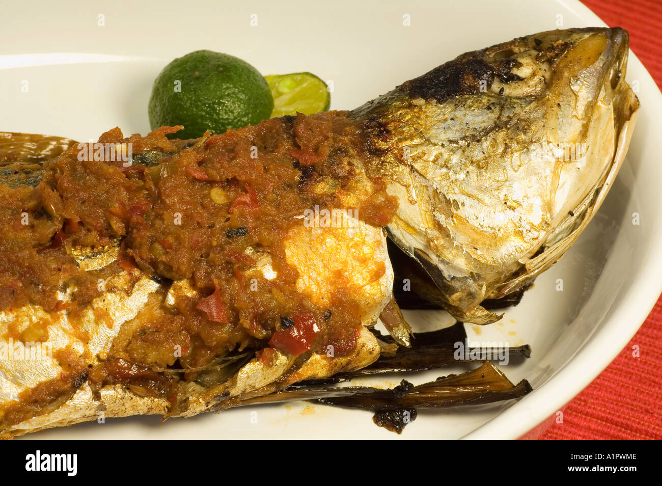 Ikan Bakar Malaysian dish "burnt fish" Cencaru Stock Photo - Alamy
