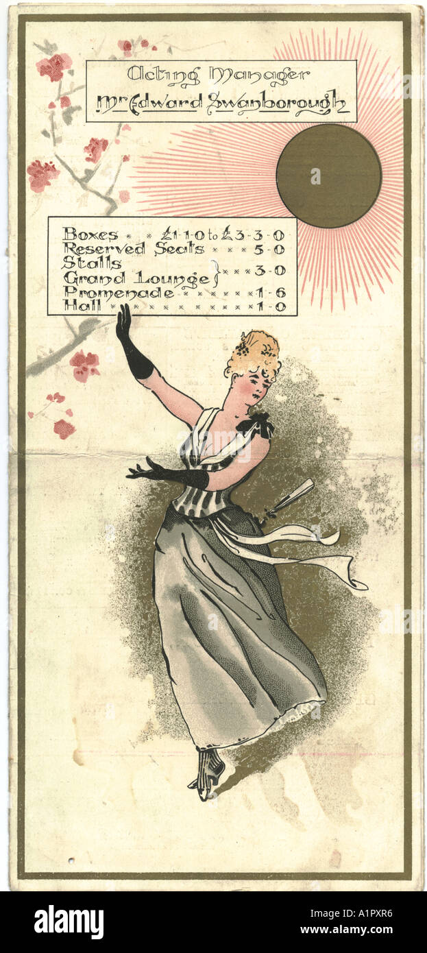 London Pavilion Music Hall programme cover 1891 Stock Photo - Alamy