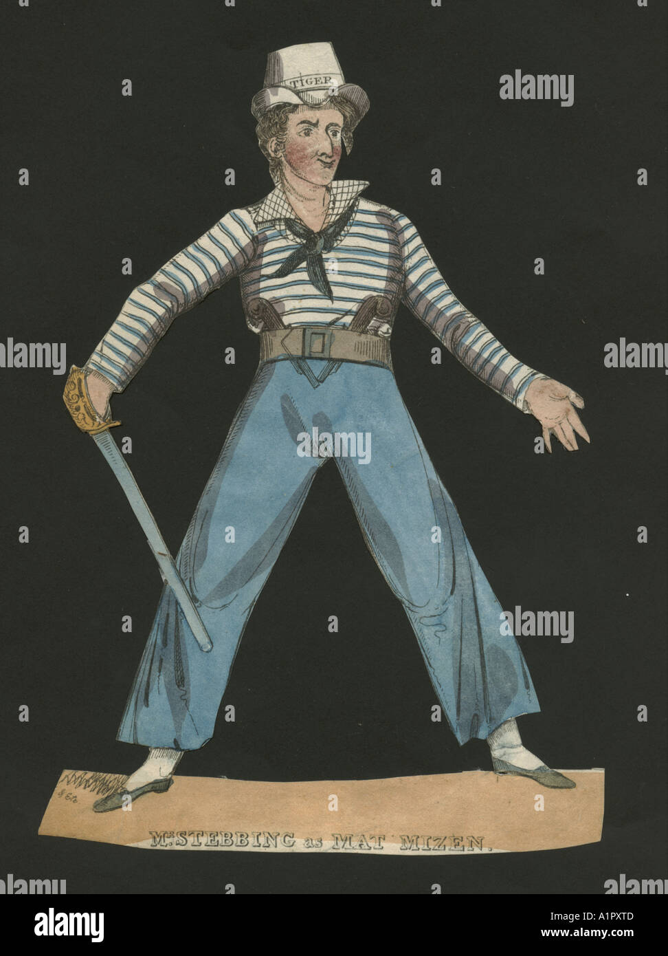 Theatrical portrait of Mr Stebbing as Mat Mizen circa 1830 Stock Photo ...