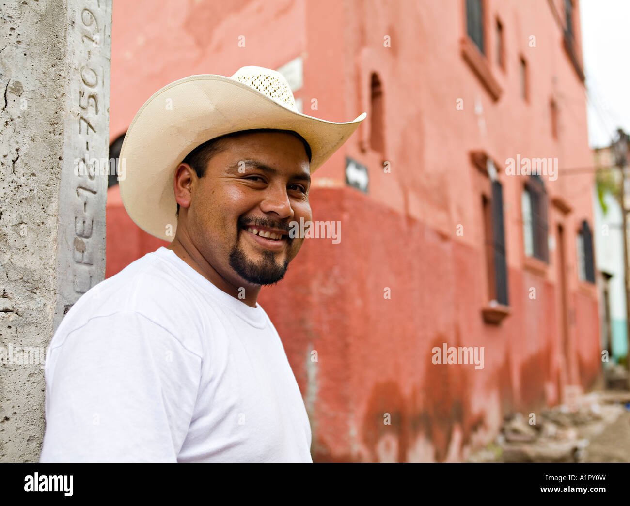 MEXICO San Miguel de Allende Mexican man wearing cowboy hat lean ...