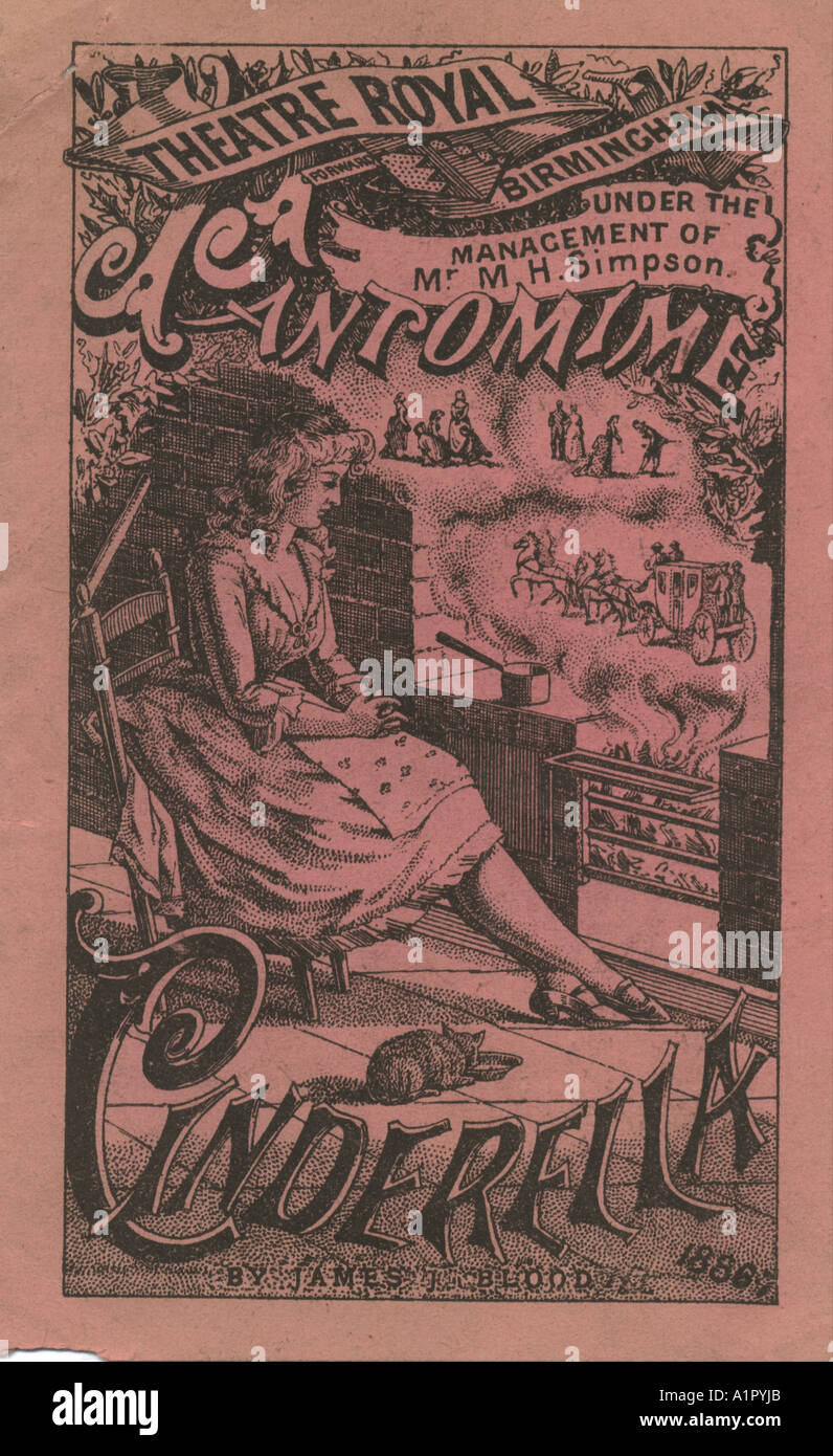 Cinderella Pantomime advertisement 1886 Stock Photo - Alamy