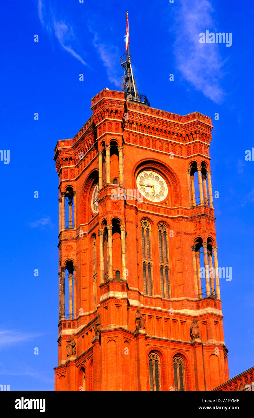 Tower of the City Hall Rotes Rathaus Berlin Germany Stock Photo - Alamy