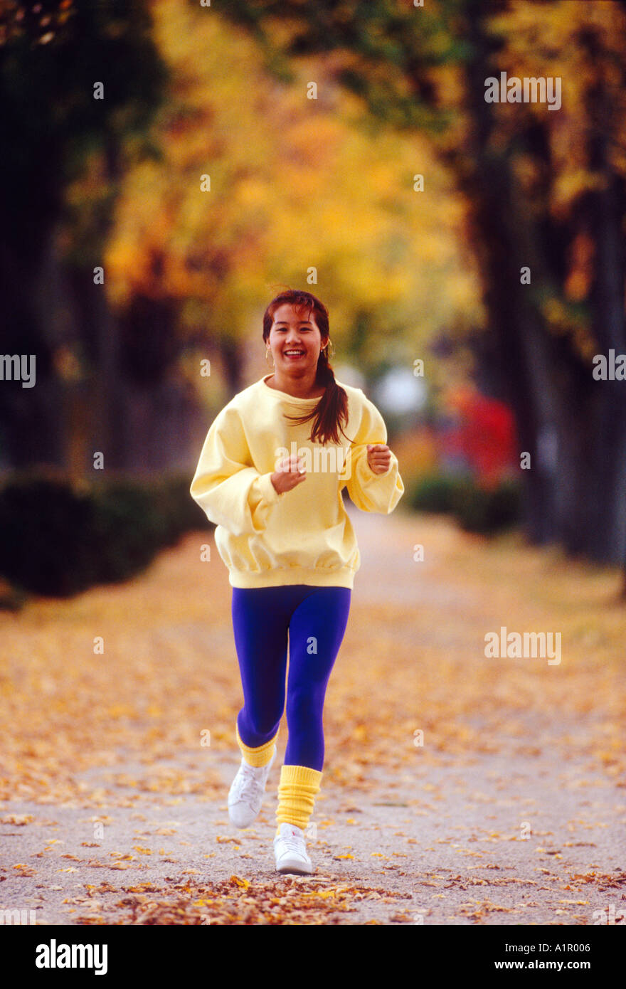 Korean female jogging Stock Photo - Alamy