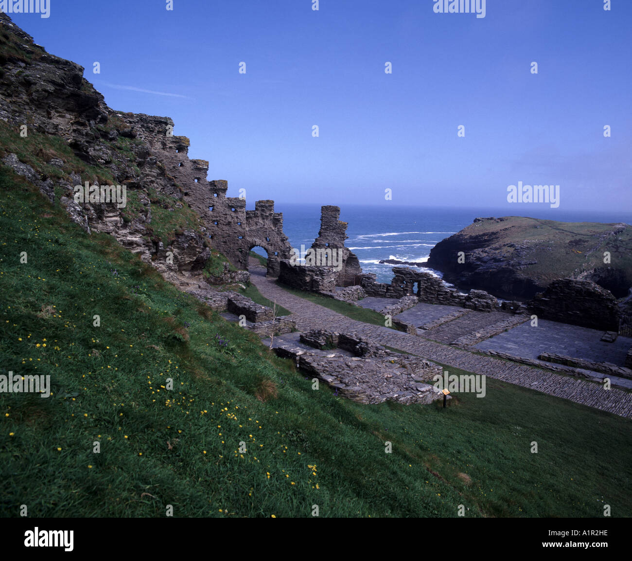 The spectacular ruins of Tintagel Castle associated with legend of King ...